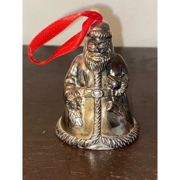 Unbranded | Holiday | Vintage Pewter Santa Claus Metal 3 Christmas Bell ...